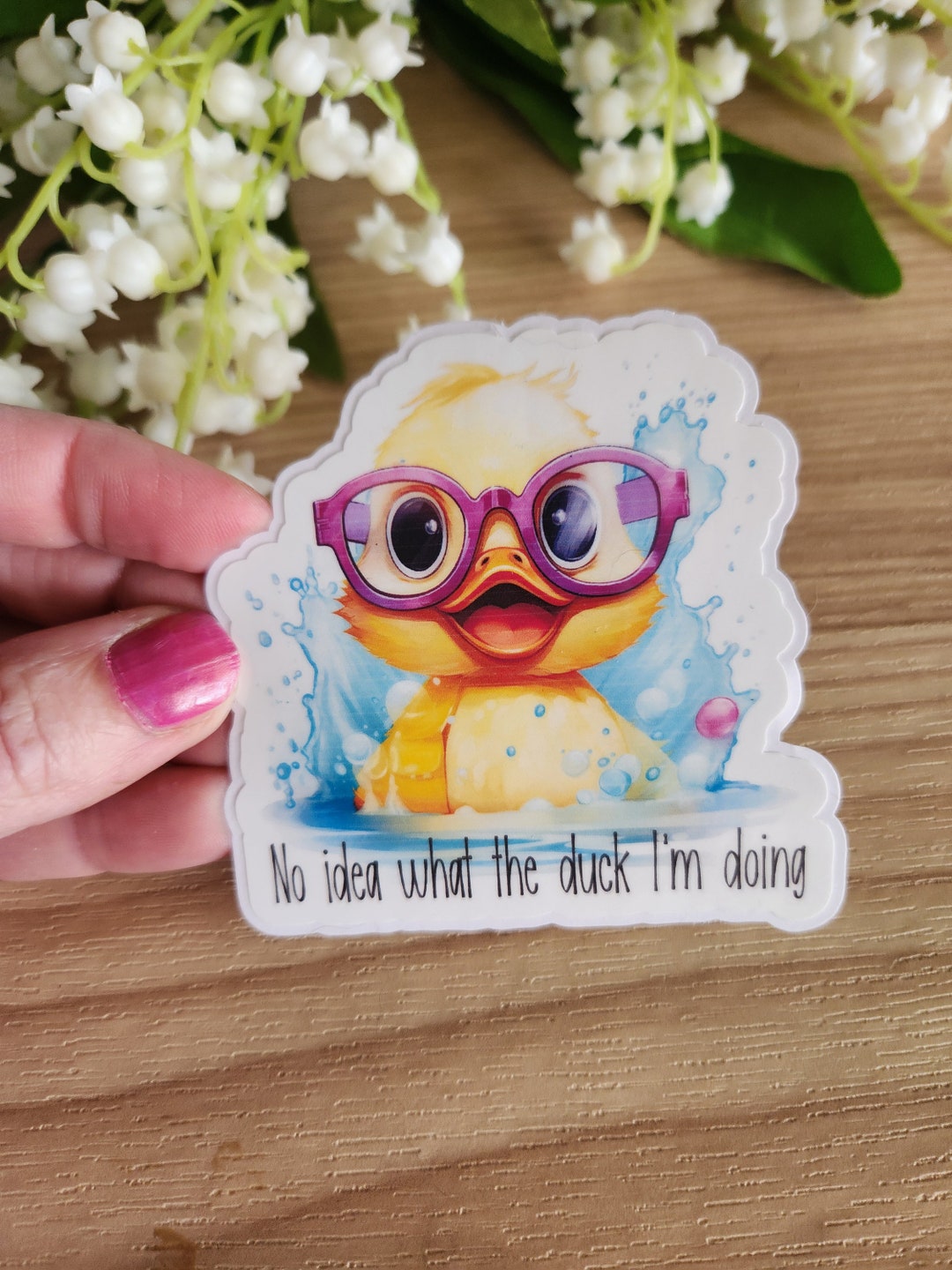Duck With Glasses Sticker, Funny Duck Sticker, Sarcastic Stickers ...