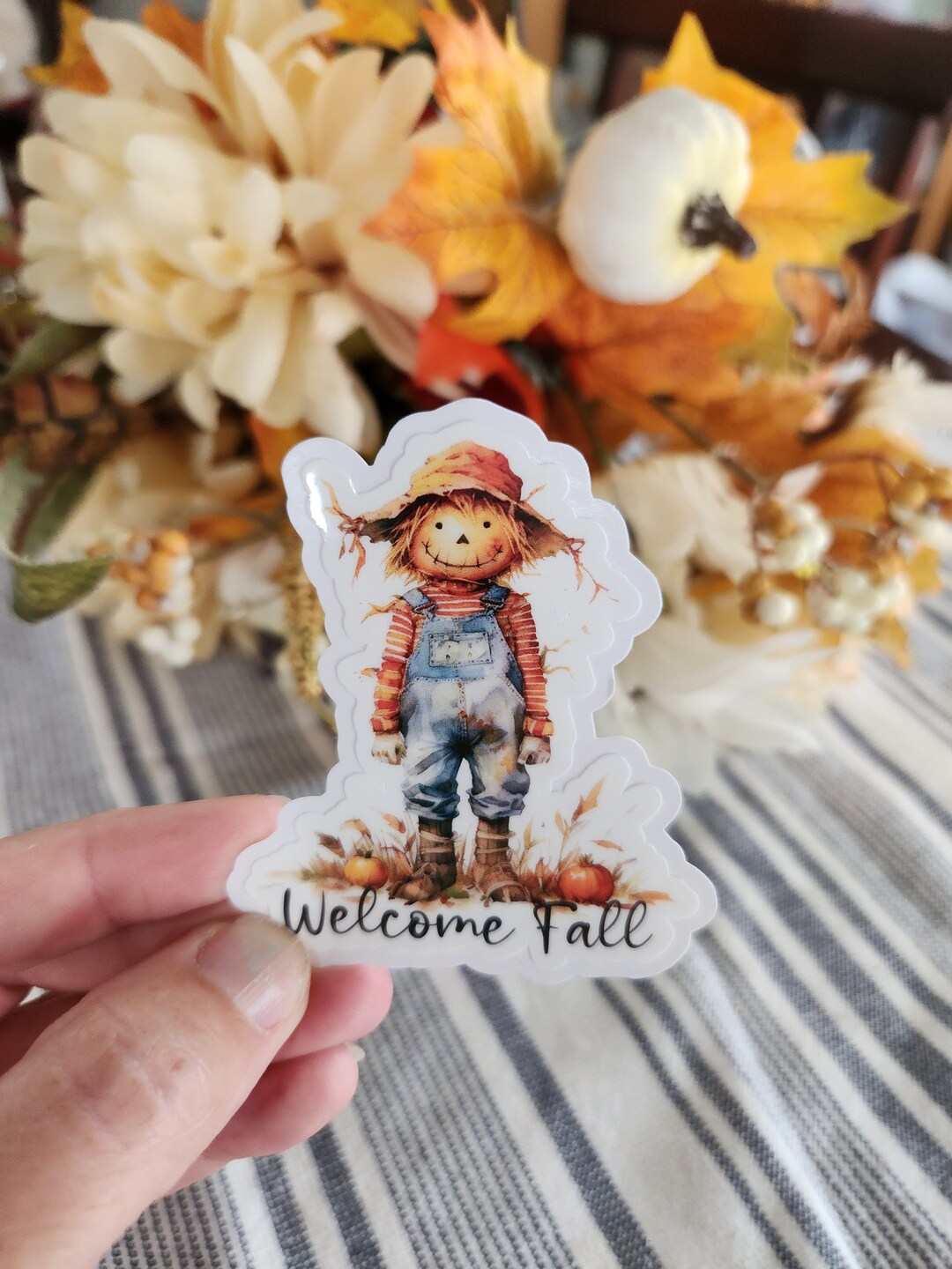 Scarecrow Stickers Cute, Fall Pumpkin Stickers for Water Bottle, Fall ...