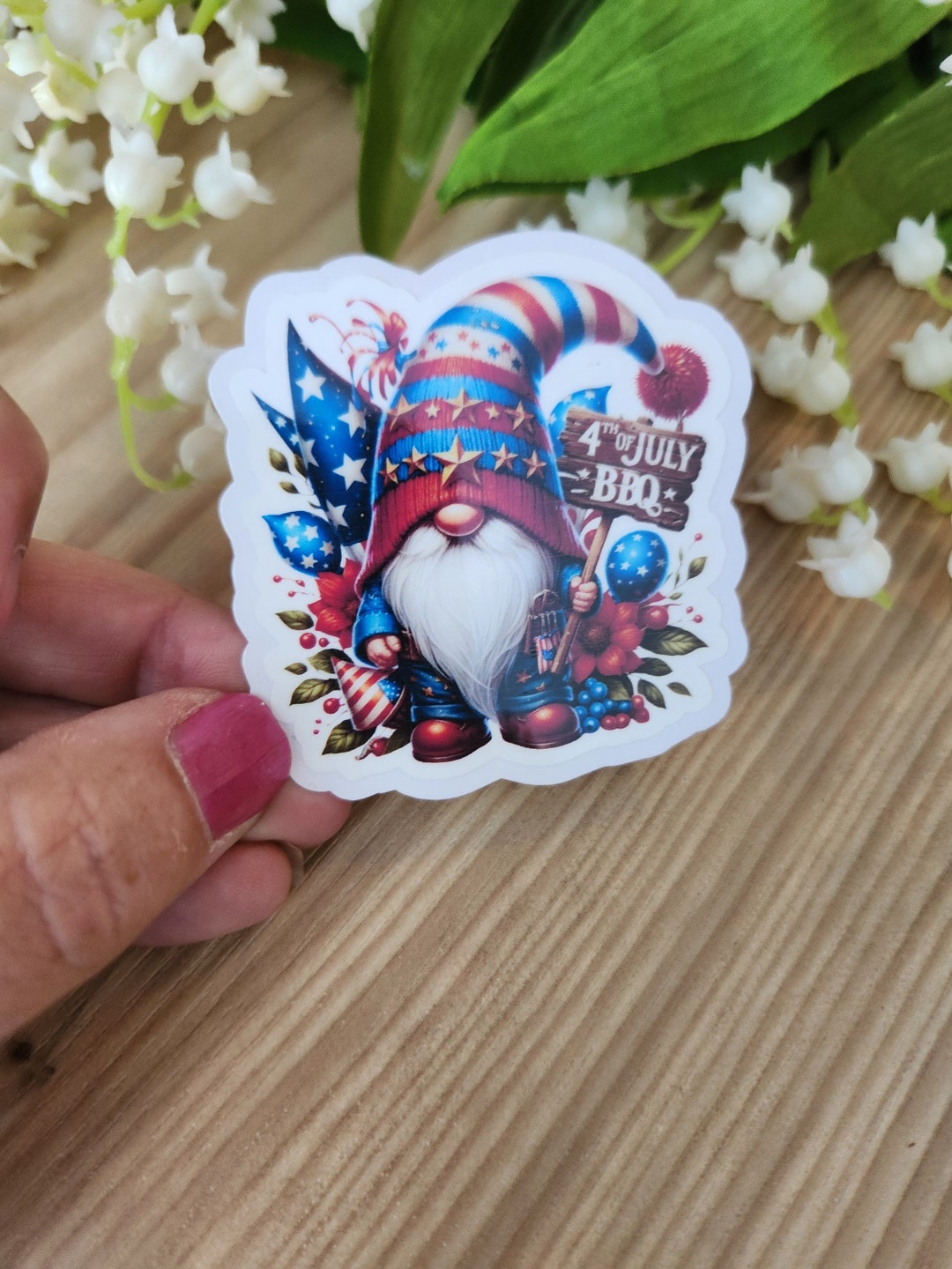 Patriotic Gnome Stickers, 4th of July Stickers for Planner, July 4th ...