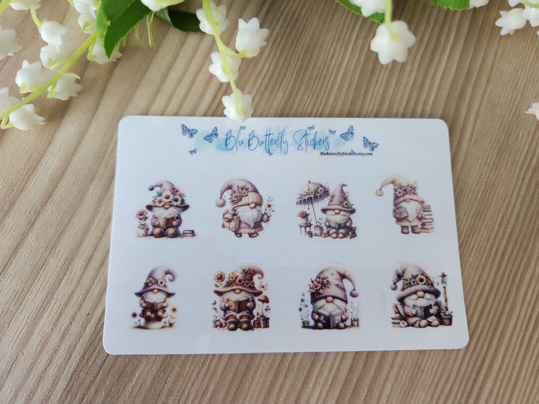 Book Gnome Vinyl Stickers, Planner Journal Scrapbook Stickers - Etsy