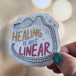 Healing is Not Linear, Mental Health Sticker, Water Bottle Sticker ...