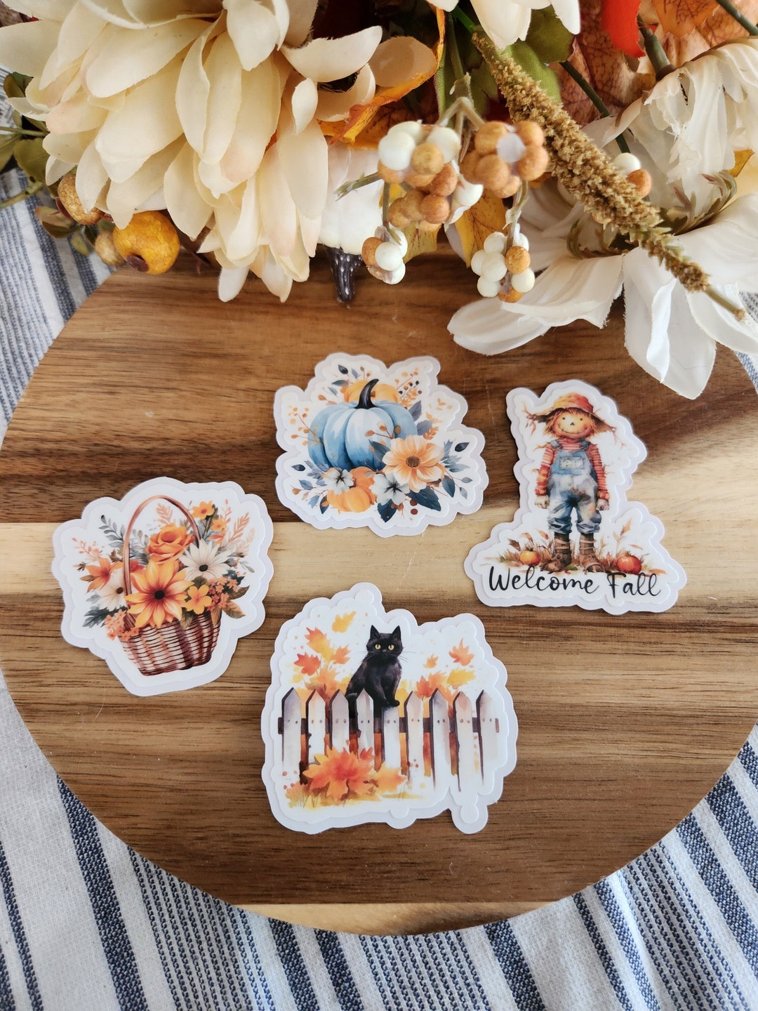 Scarecrow Stickers Cute, Fall Pumpkin Stickers for Water Bottle, Fall ...