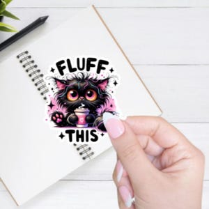 Fluff This Cat Sticker, Self Care Sticker, Sarcastic Sticker, Cat Lover ...