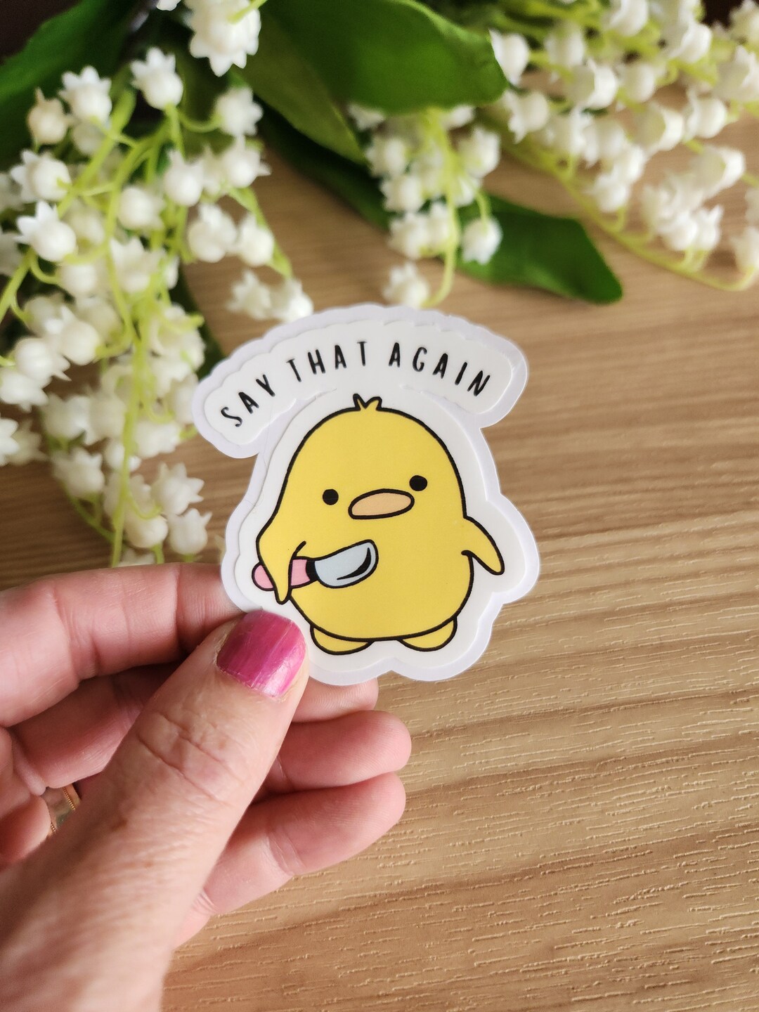 Duck With Knife Sticker, Funny Duck Sticker, Say That Again Sticker ...