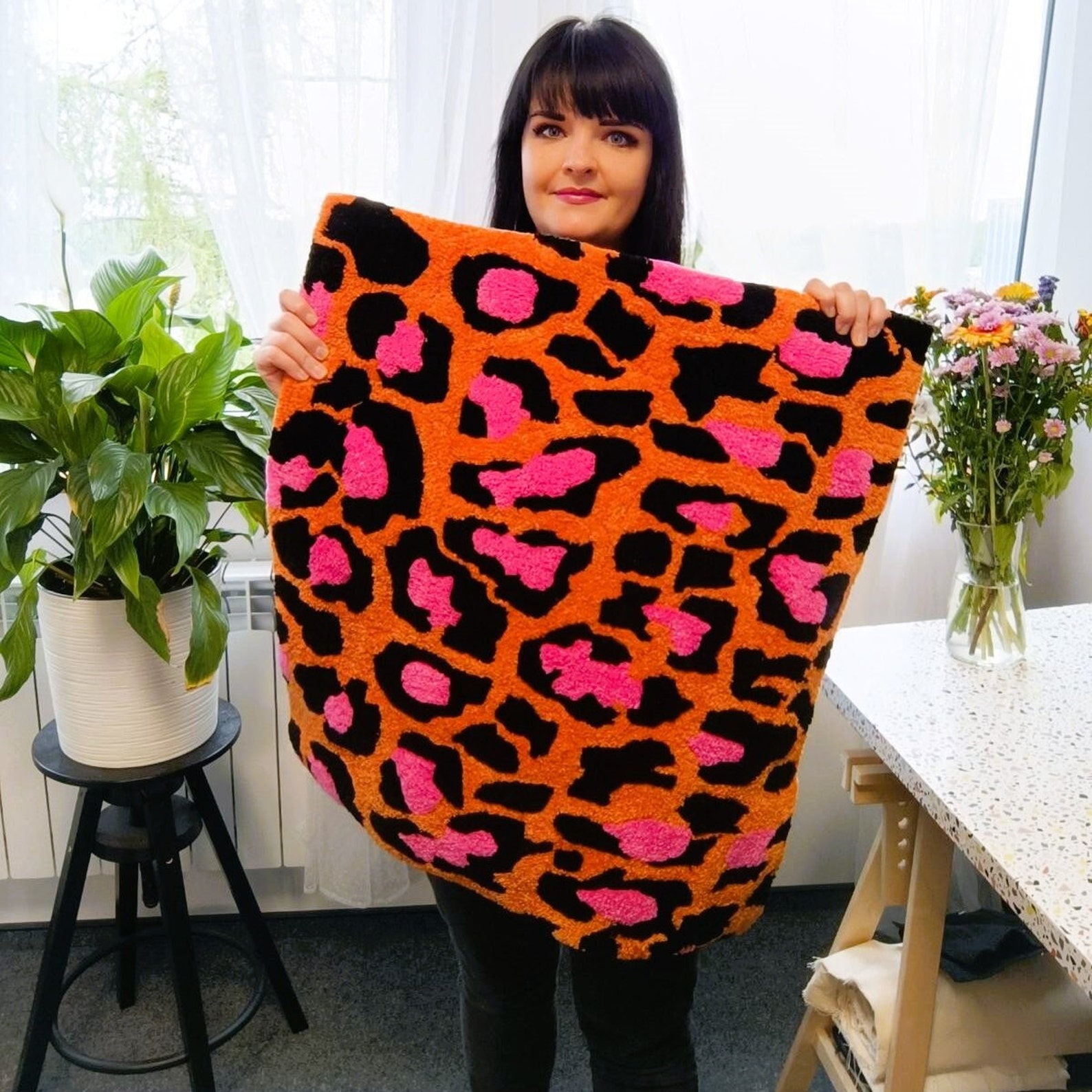 Leopard Pattern Carpet a Soft, Thick Carpet With a Leopard Pattern in ...
