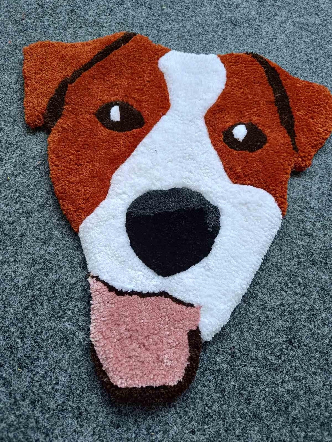Dog Head Shaped Rug, Dog, Cute, Cheerful, Lovely Jack Russell Terrier ...