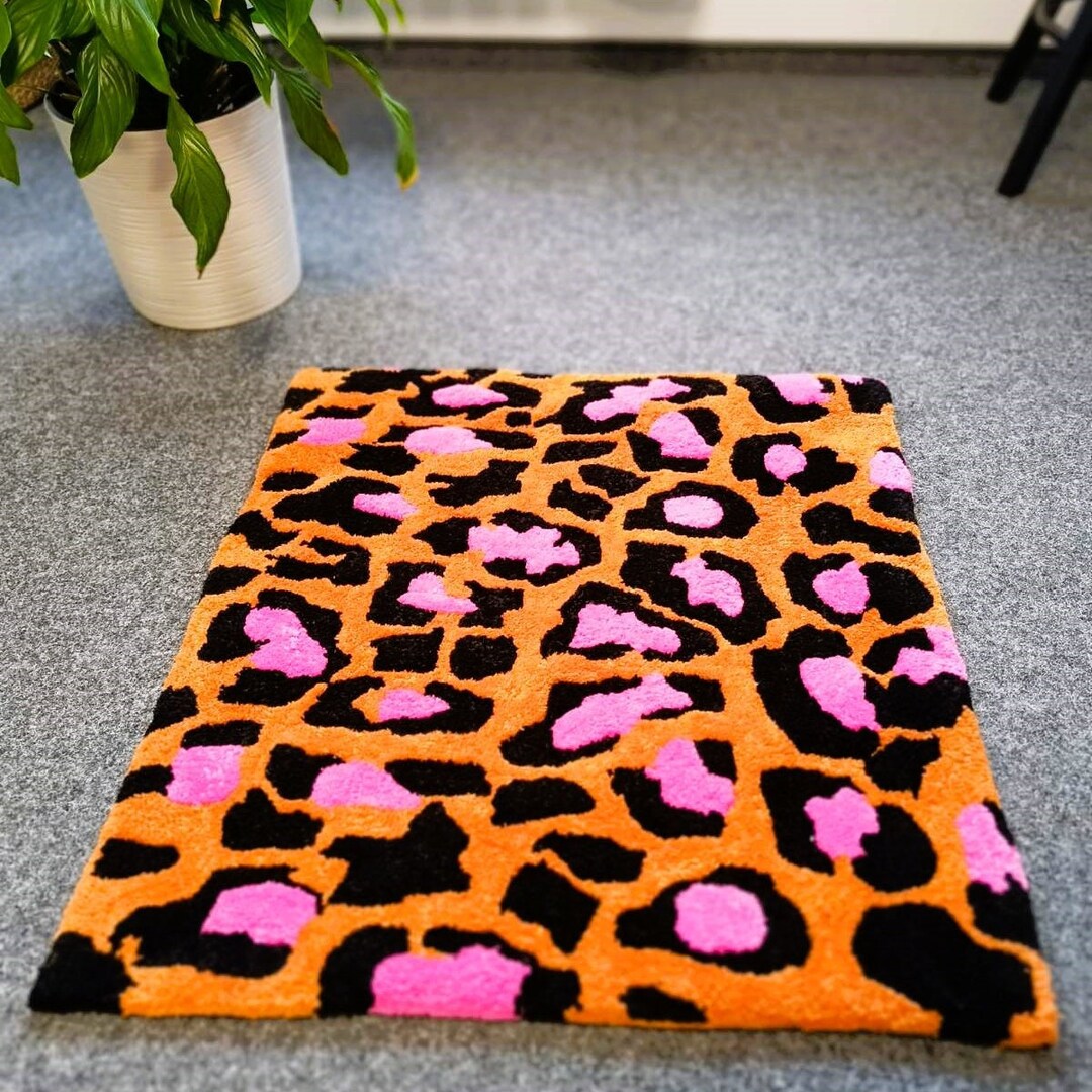 Leopard Pattern Carpet a Soft, Thick Carpet With a Leopard Pattern in ...