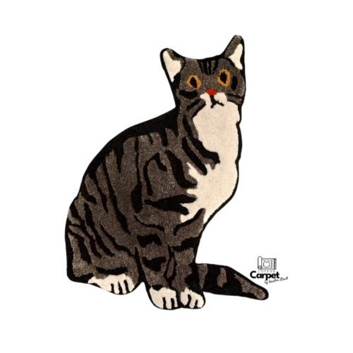 Tabby Cat Soft Rug in the Shape of a Cat High Quality Rug for Cat ...