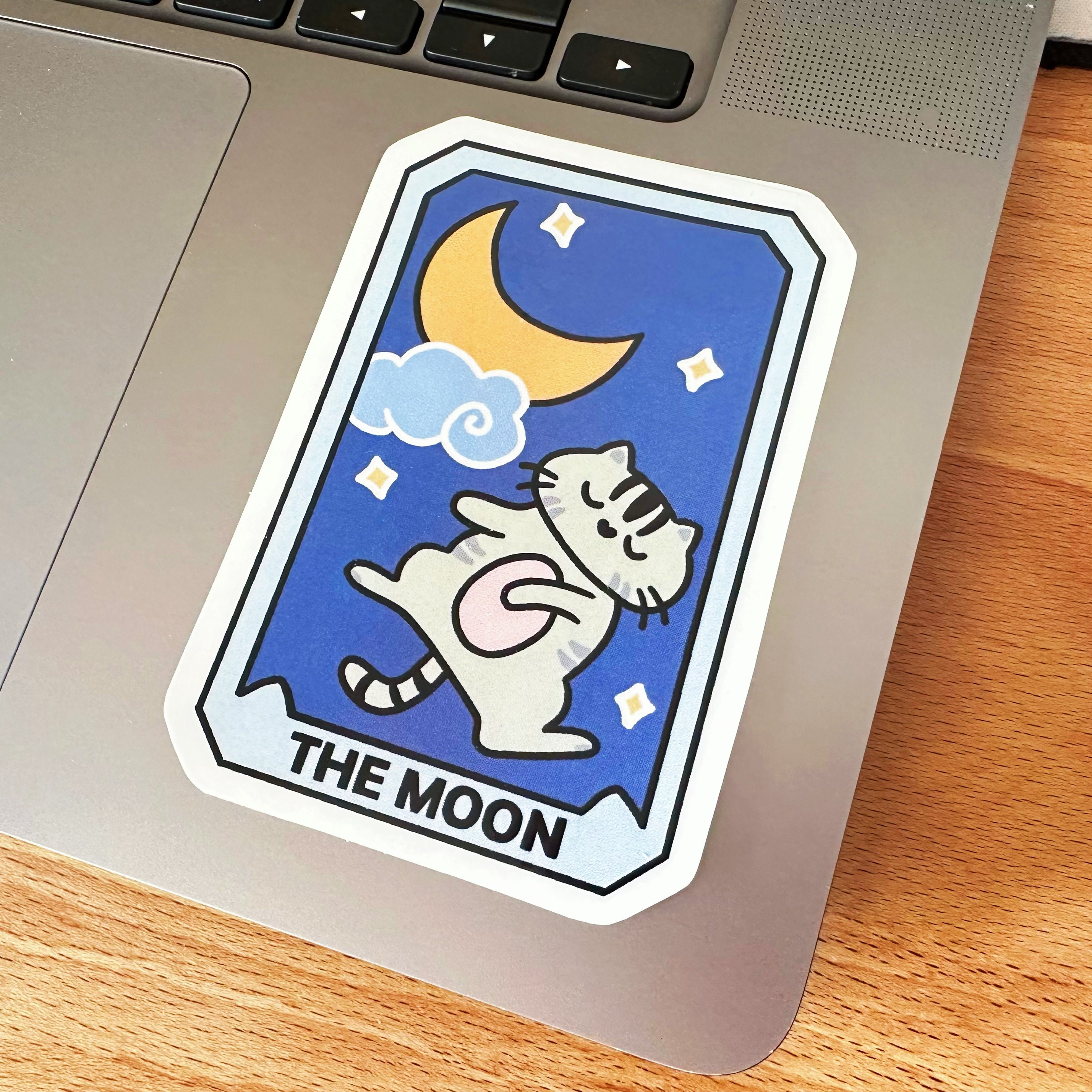 The Sun the Moon Tarot Card Sticker Set Cat Tarot Card - Etsy