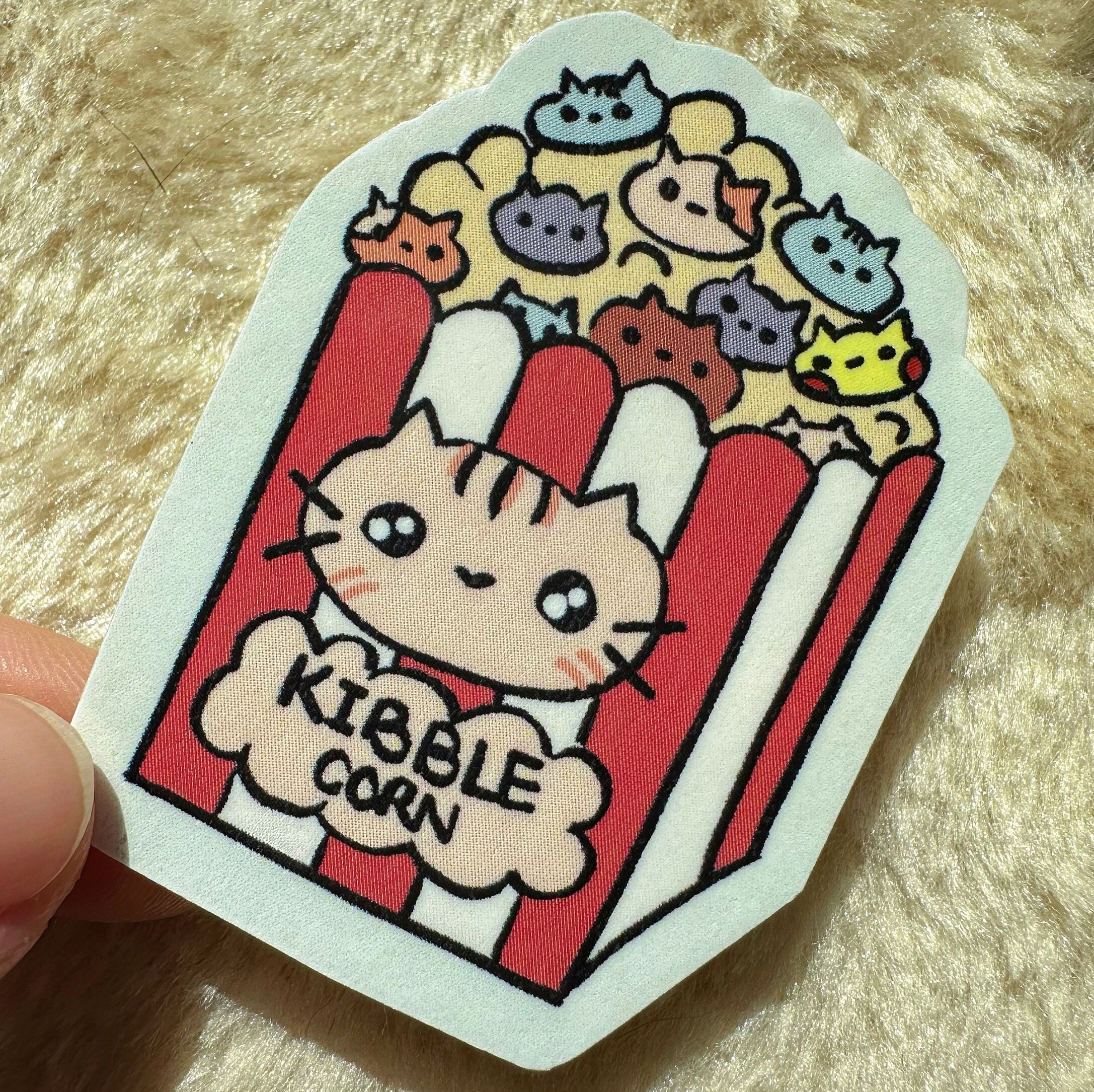 Kibble Corn Glossy Vinyl Sticker, Water Bottle Sticker, Car Decal ...