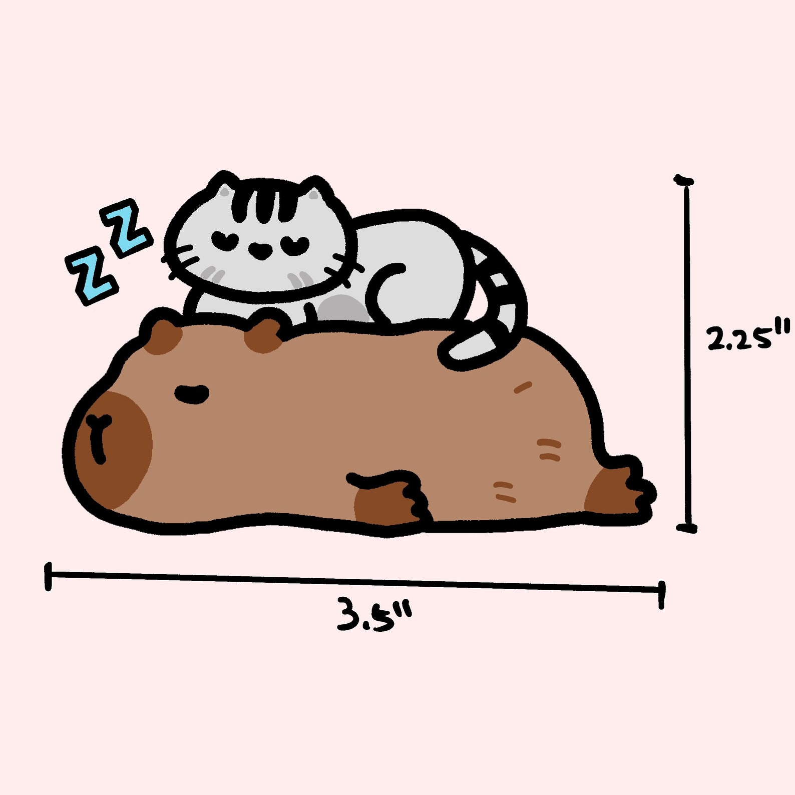 Capybara Cat Glossy Sticker, Kawaii Laptop Vinyl Decal - Etsy