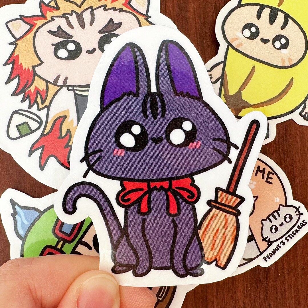 Jiji Cat Vinyl Sticker, Kiki's Delivery Service, Kawaii Laptop Decal - Etsy