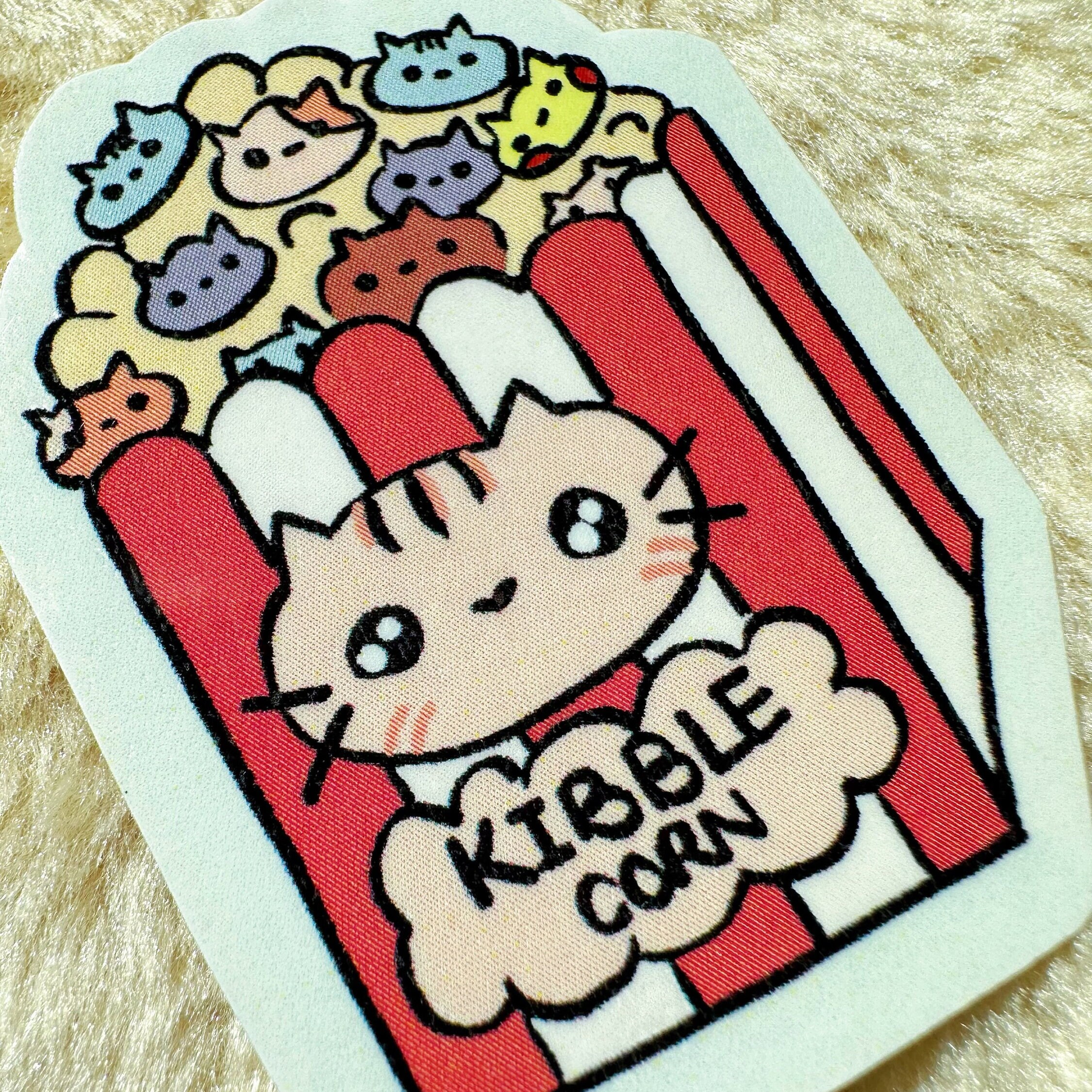 Kibble Corn Glossy Vinyl Sticker, Water Bottle Sticker, Car Decal ...