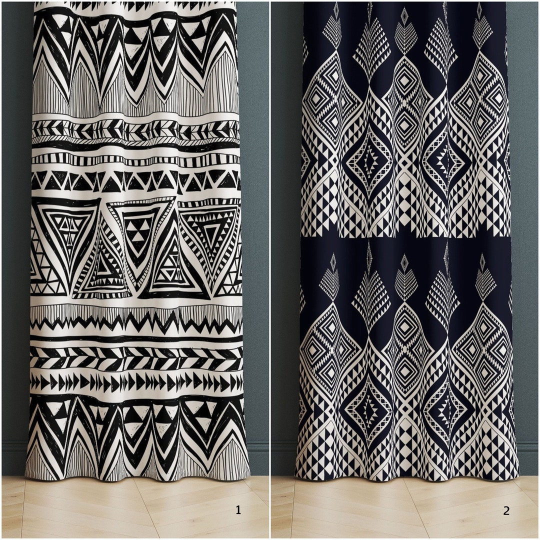Black White Curtains,african Window Treatments,custom Window Valance ...