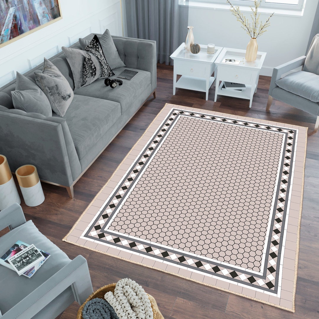 Hexagon Pattern Rug,geometric Carpet,multi-purpose Mat,geometric Area ...