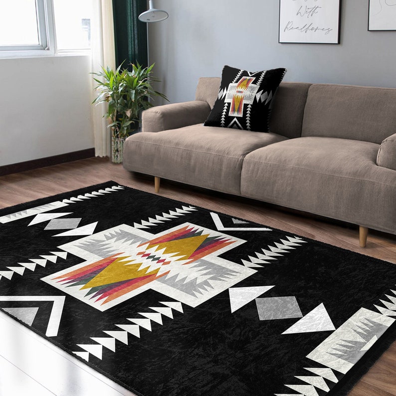 Rug Design Carpet,aztec Fringed Anti-slip Floor Mat,southwestern Rug ...