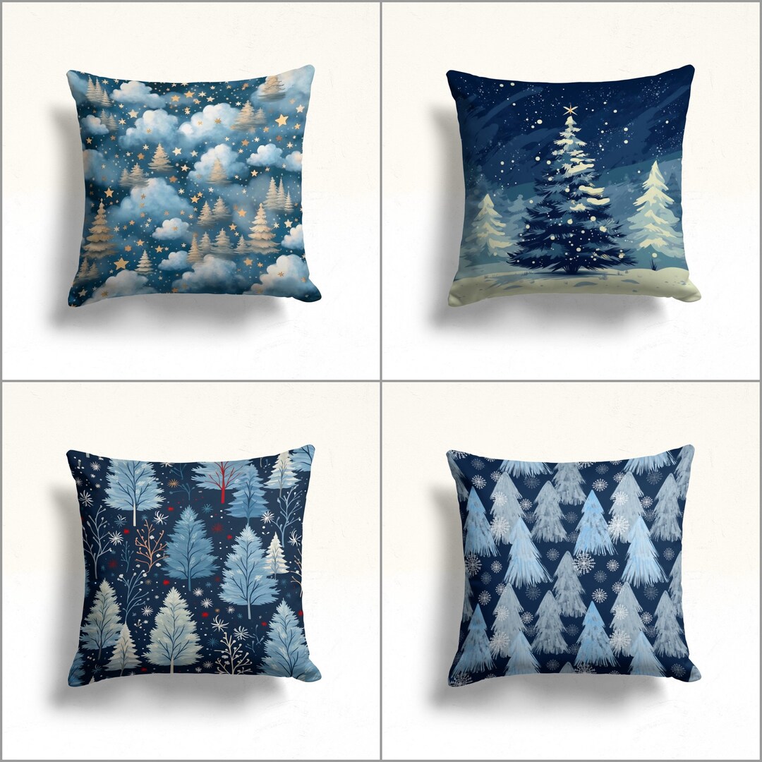 Snow Print Throw Pillowtop,farmhouse Xmas Pillow Cover,snowflake Winter ...