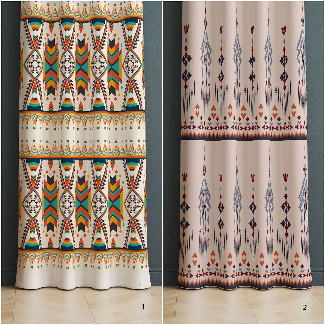 Aztec Window Drapes,mexican Window Valance,custom Window Treatments ...
