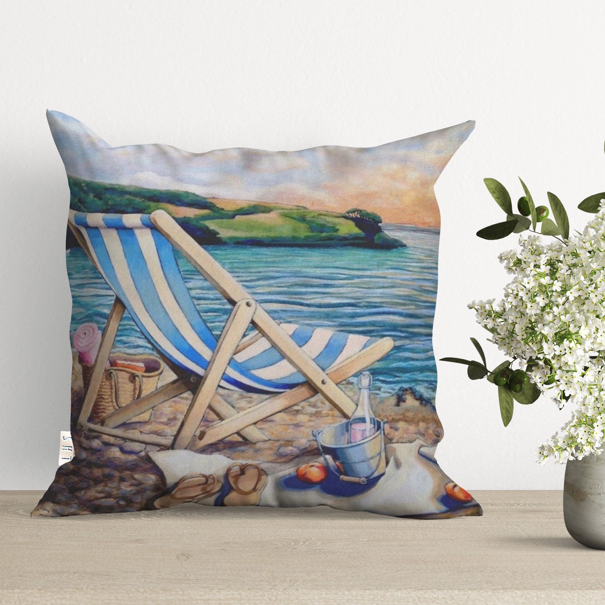 Beach Pillow Case,floral Coastal Decor,seashore Pillowcase,tropical ...