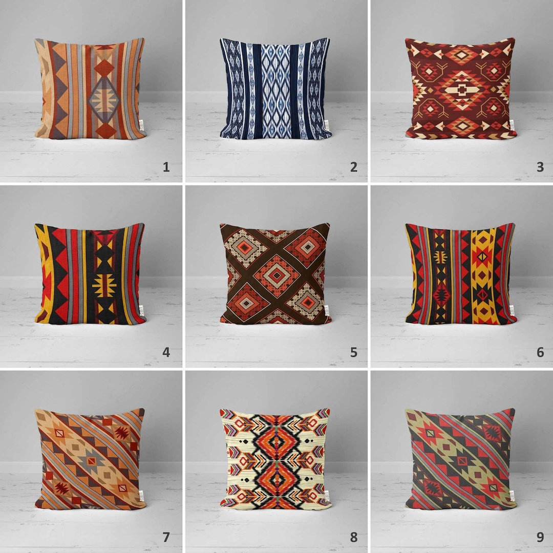 Rug Design Pillow Cover,aztec Pillowcase,terracotta Cushion Case ...