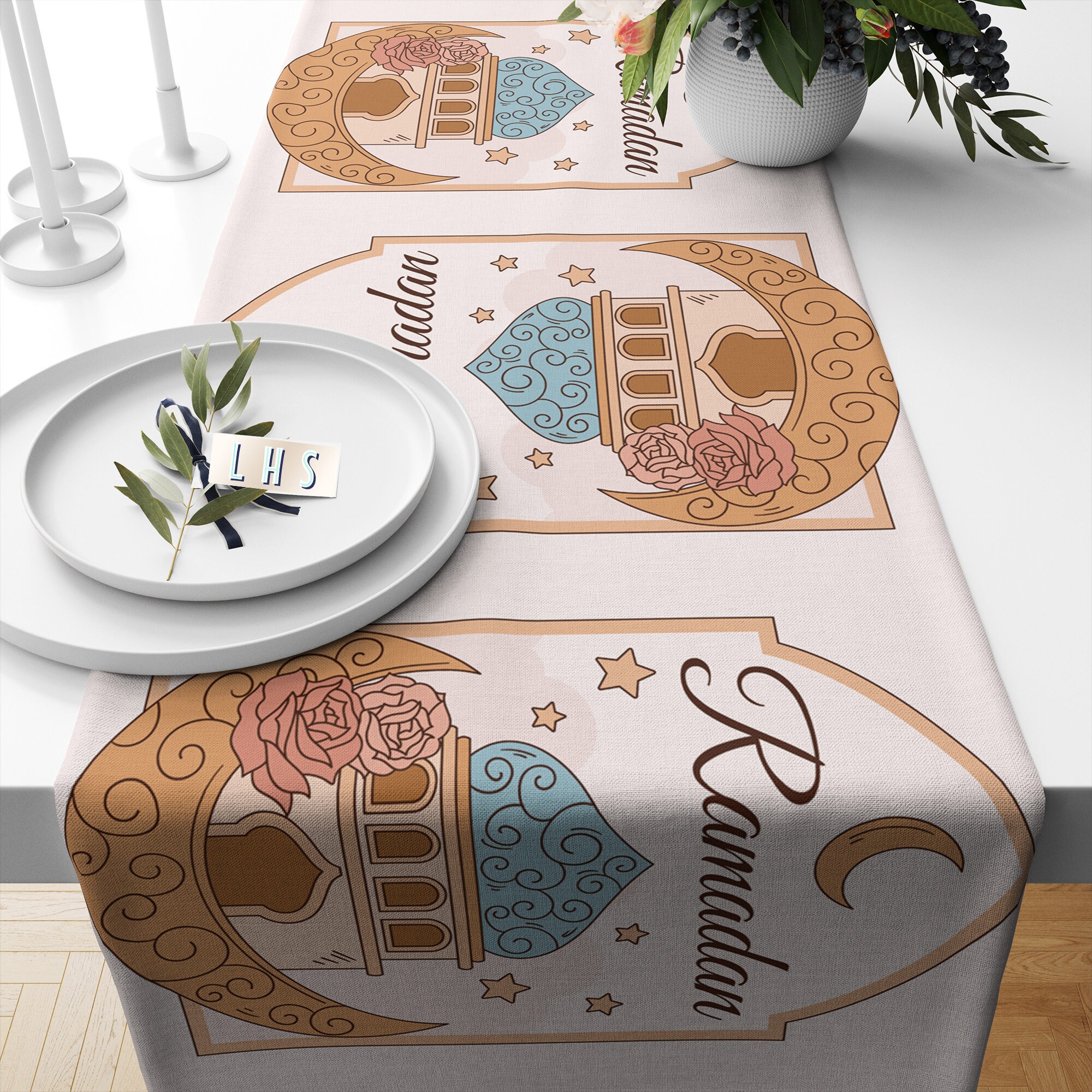 Islamic Table Runner,farmhouse Table Dressing,religious Tablecloth ...
