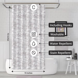 Brick Design Shower Curtain,water and Stain Repellent Bathroom Drapes ...