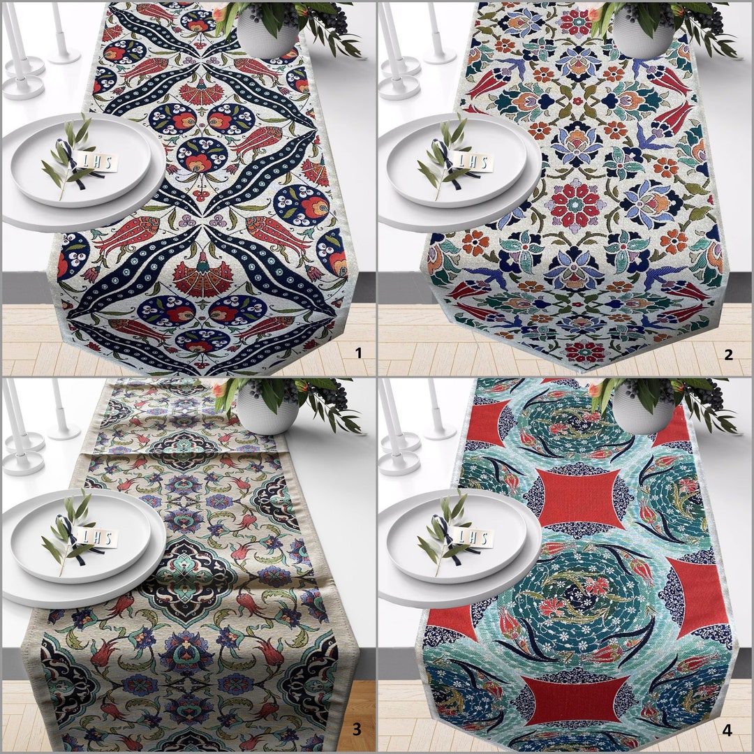 Turkish Tulip Tile Pattern Runner Gift,rug Design Table Runner ...