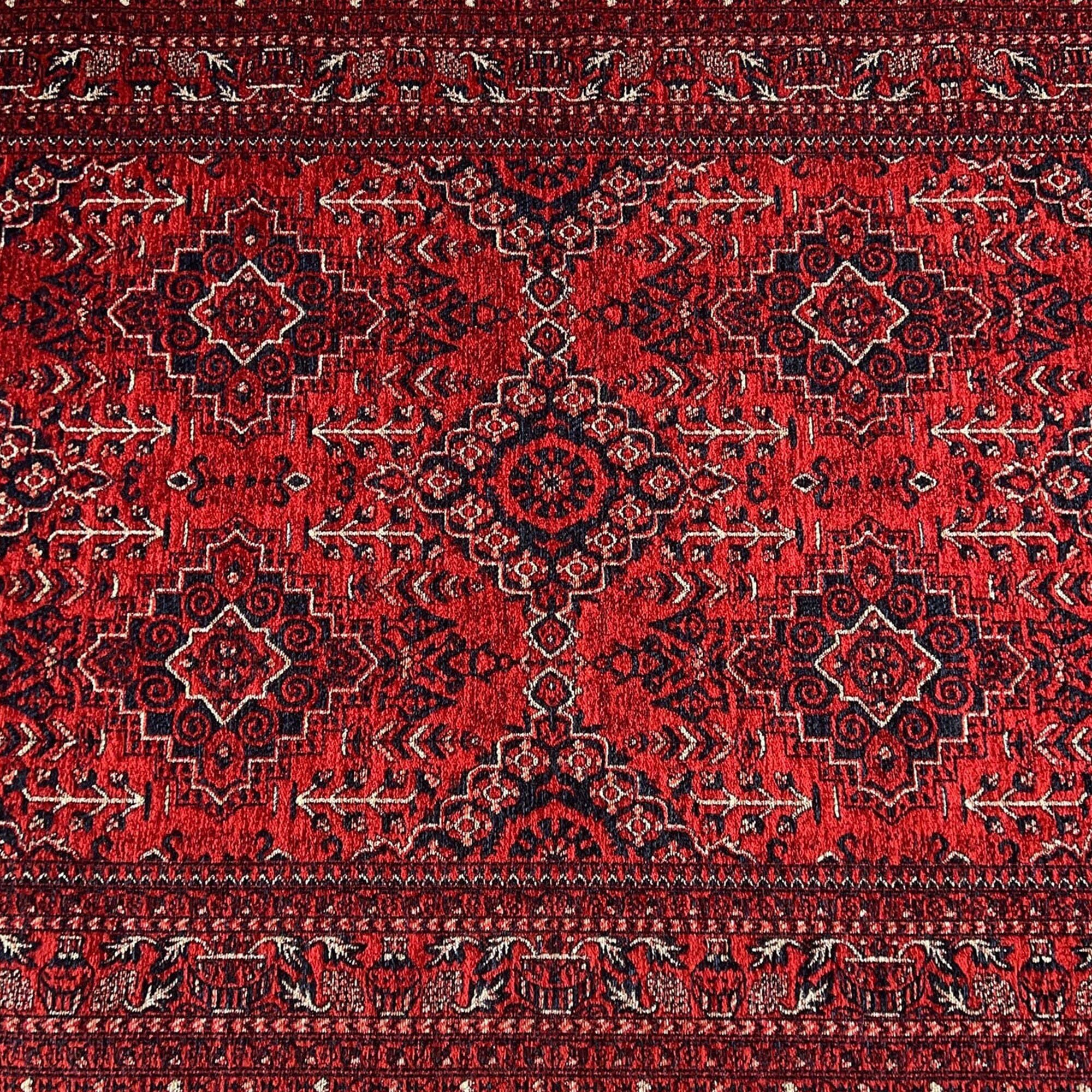 Afghan Pattern Rug, Red Afghan Carpet,machine-washable Classic Ethnic ...