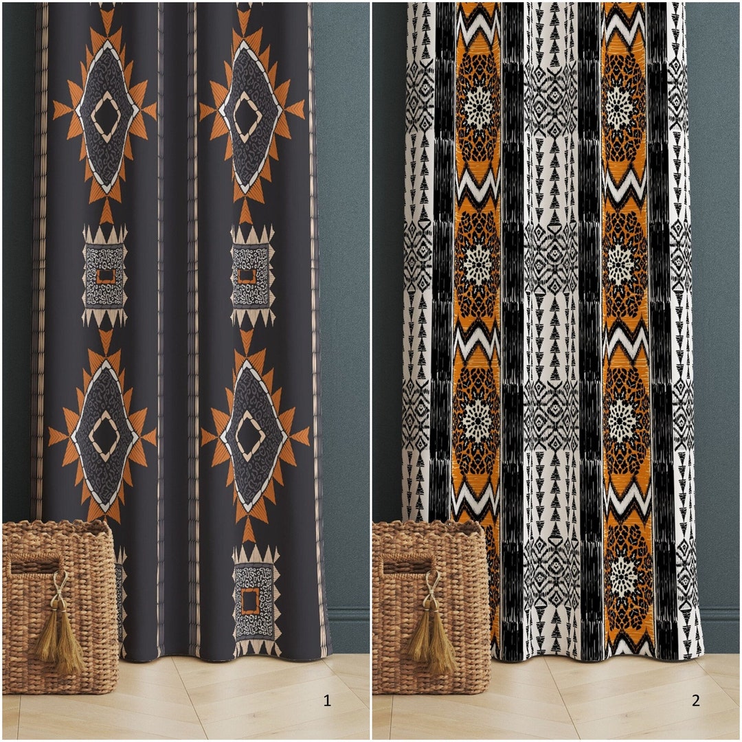 Aztec Print Ethnic Window Decor,living Room Curtain,southwestern ...