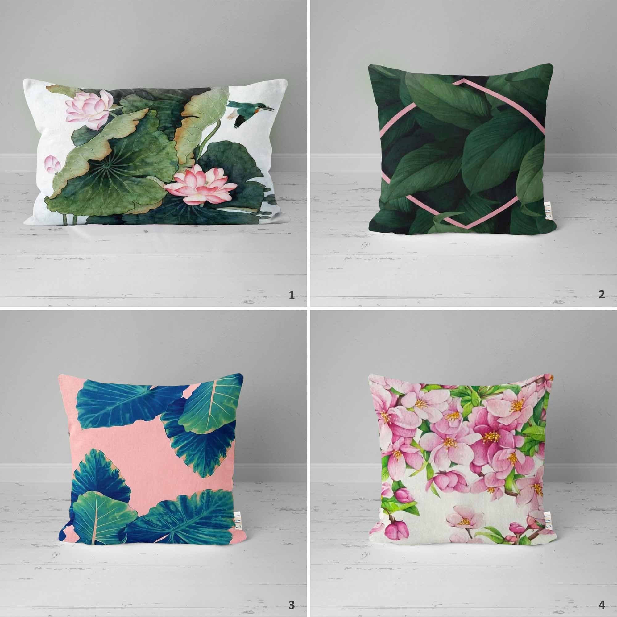 Floral Pillowcase,summer Trend Home Decor,pink Green Cushion Case ...