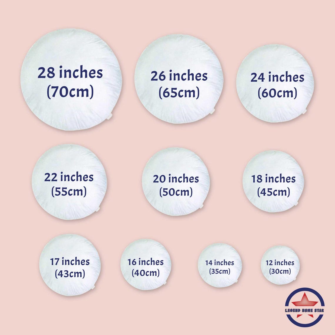 Round Pillow Insert,circle Cushion Stuffer,pillow Filler With Bead ...