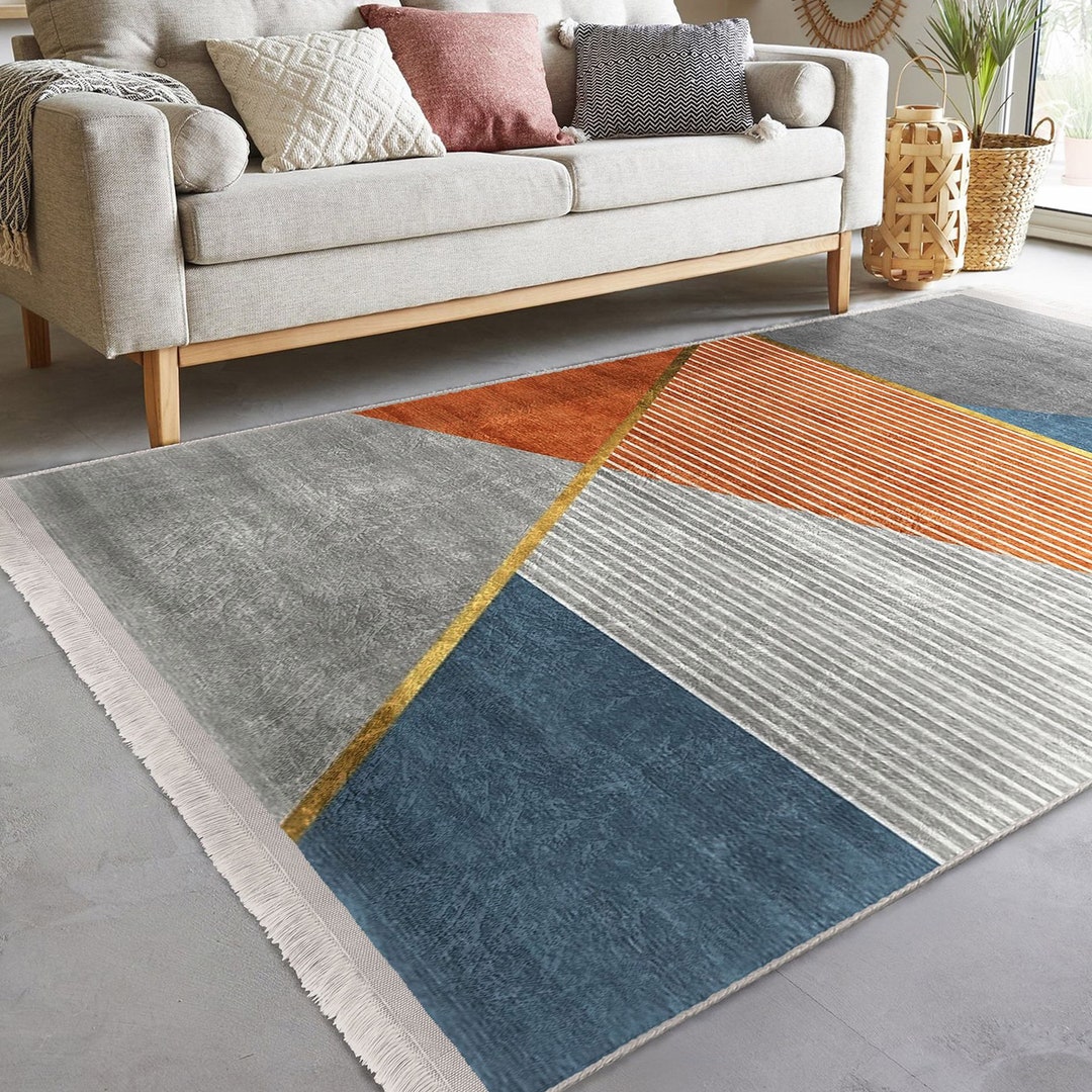 Farmhouse Area Rug,decorative Carpet,machine-washable Fringed Non-slip ...