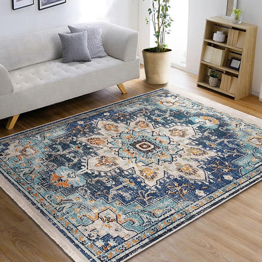 Oushak Kilim Rug,ethnic Design Authentic Carpet,machine-washable ...