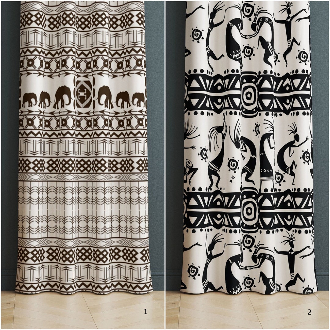 Tribal Window Curtain,bohemian Window Treatments,elephant Window ...