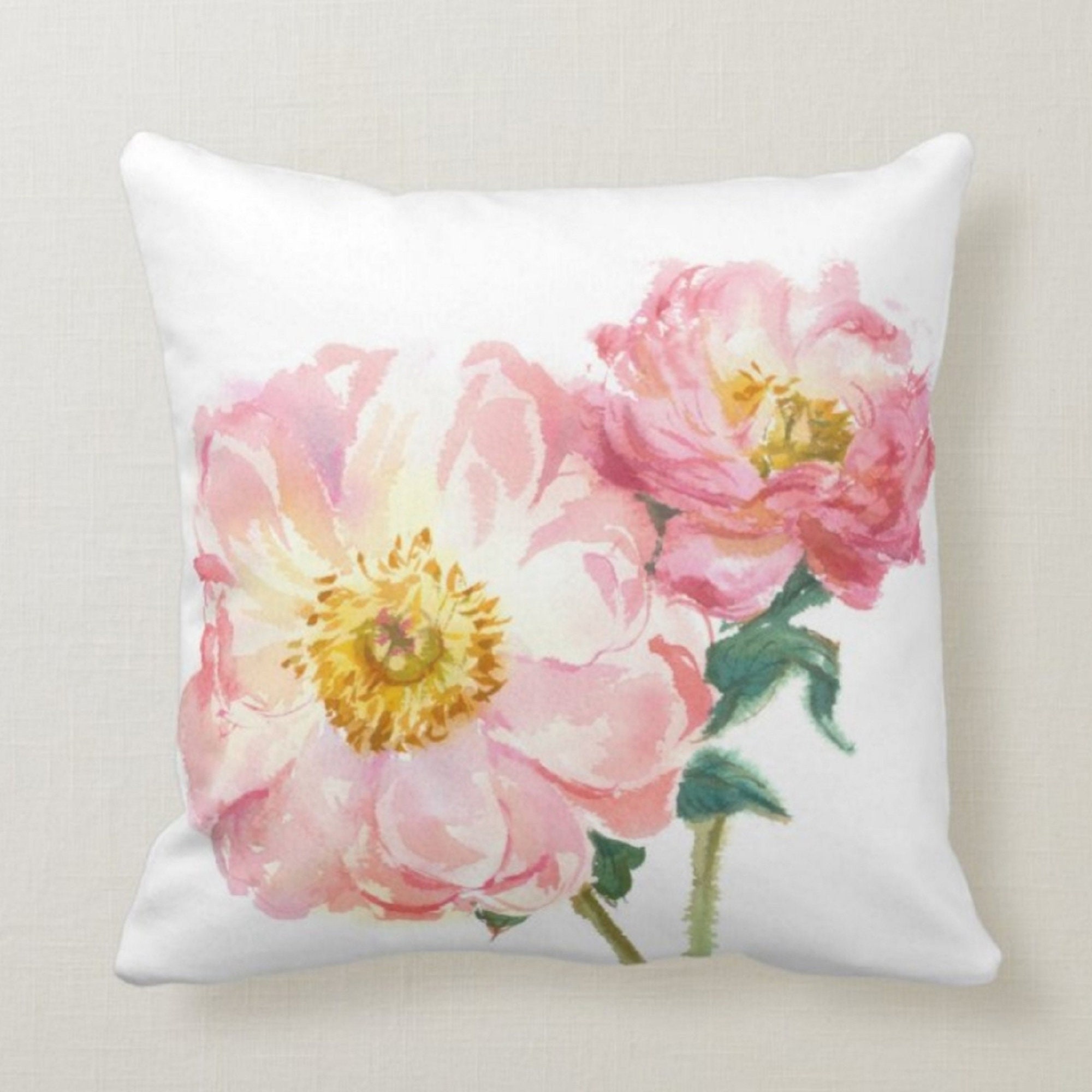 Powder Pink Floral Pillow Case,summer Cushion Case,decorative Throw ...