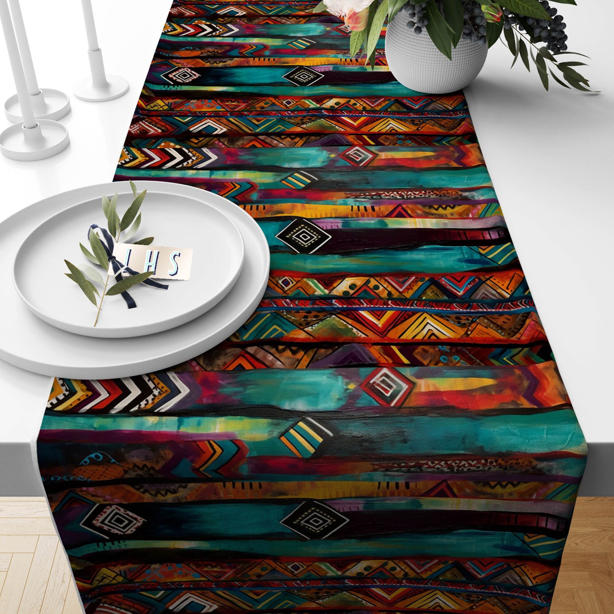 Onedraw Table Runner,abstract Floral Kitchen Decor,cozy Table Runner ...