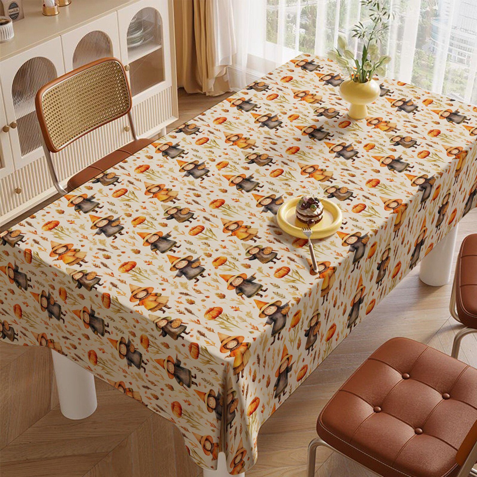 Fall Trend Table Topper,halloween Table Cover,pumpkin and Witch ...