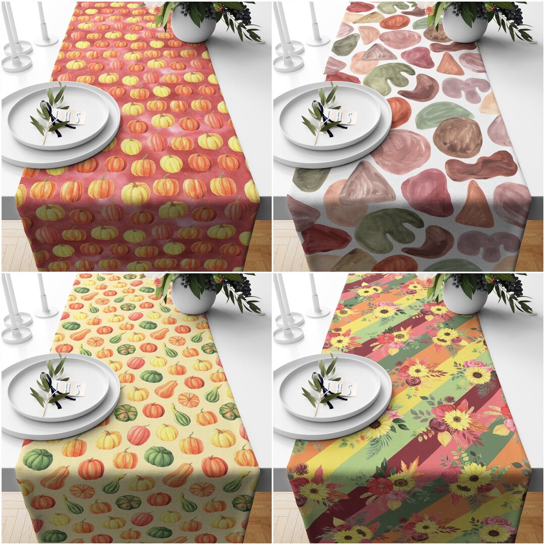 Autumn Tablecloth,sunflower Table Runner,abstract Table Topper,fall ...