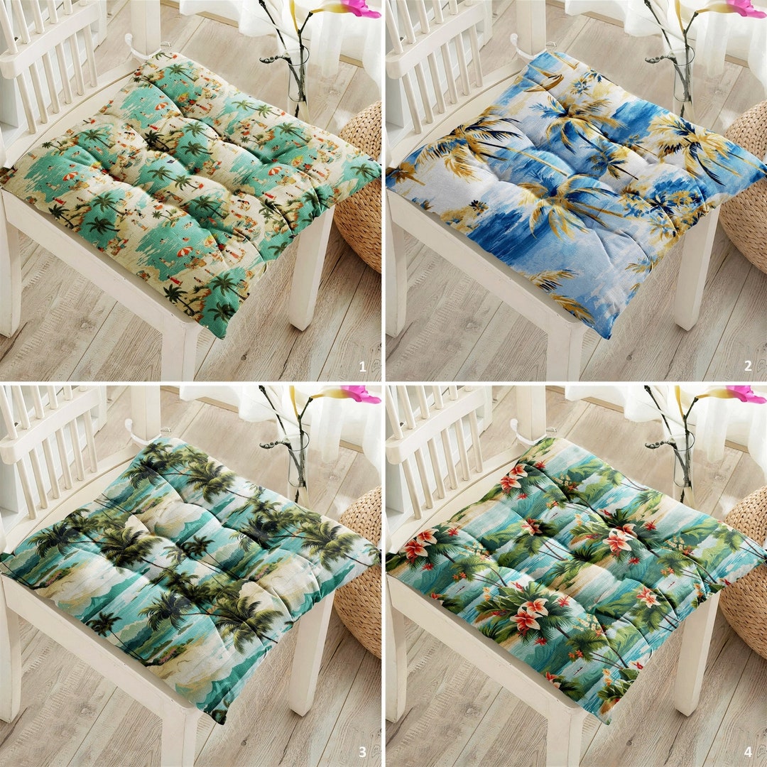 Tropical Chair Pad,palm Tree Bench Cushion,cozy Puffy Decor Gift,boho ...