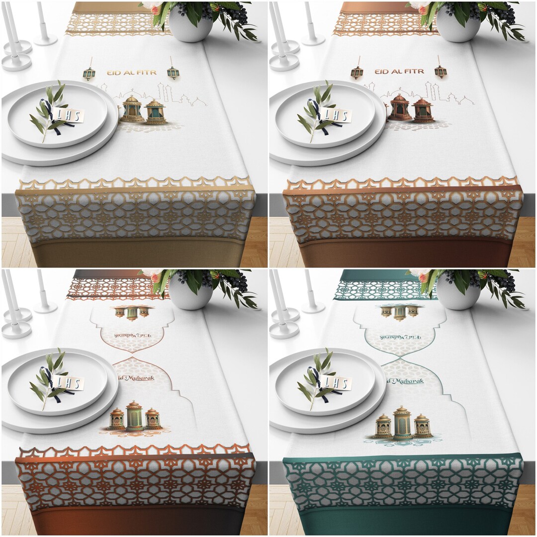 Eid Al Fitr Print Table Runner,ramadan Kareem Tablecloth,religious ...