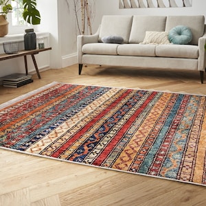 Hereke Motif Rug,rustic Design Farmhouse Carpet,machine-washable ...