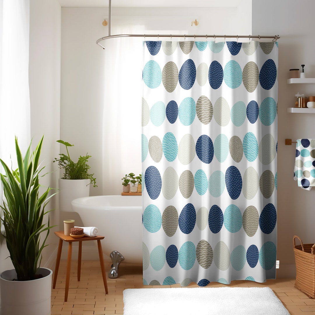 Pebble Shower Curtain,water and Stain Repellent Bathroom Drapes ...