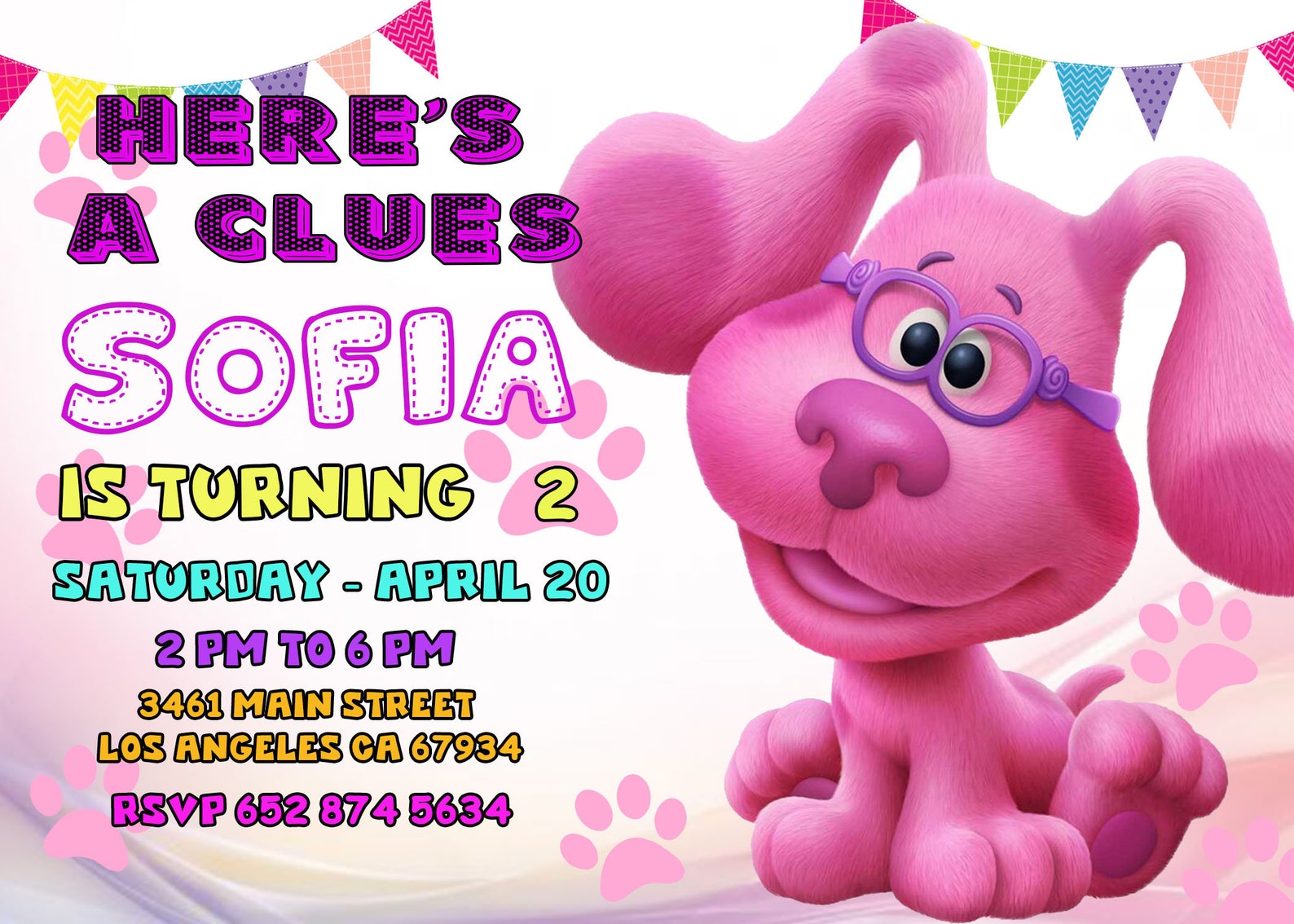 Blue's Clues Birthday Invitation, Personalized, Printable Invitation ...