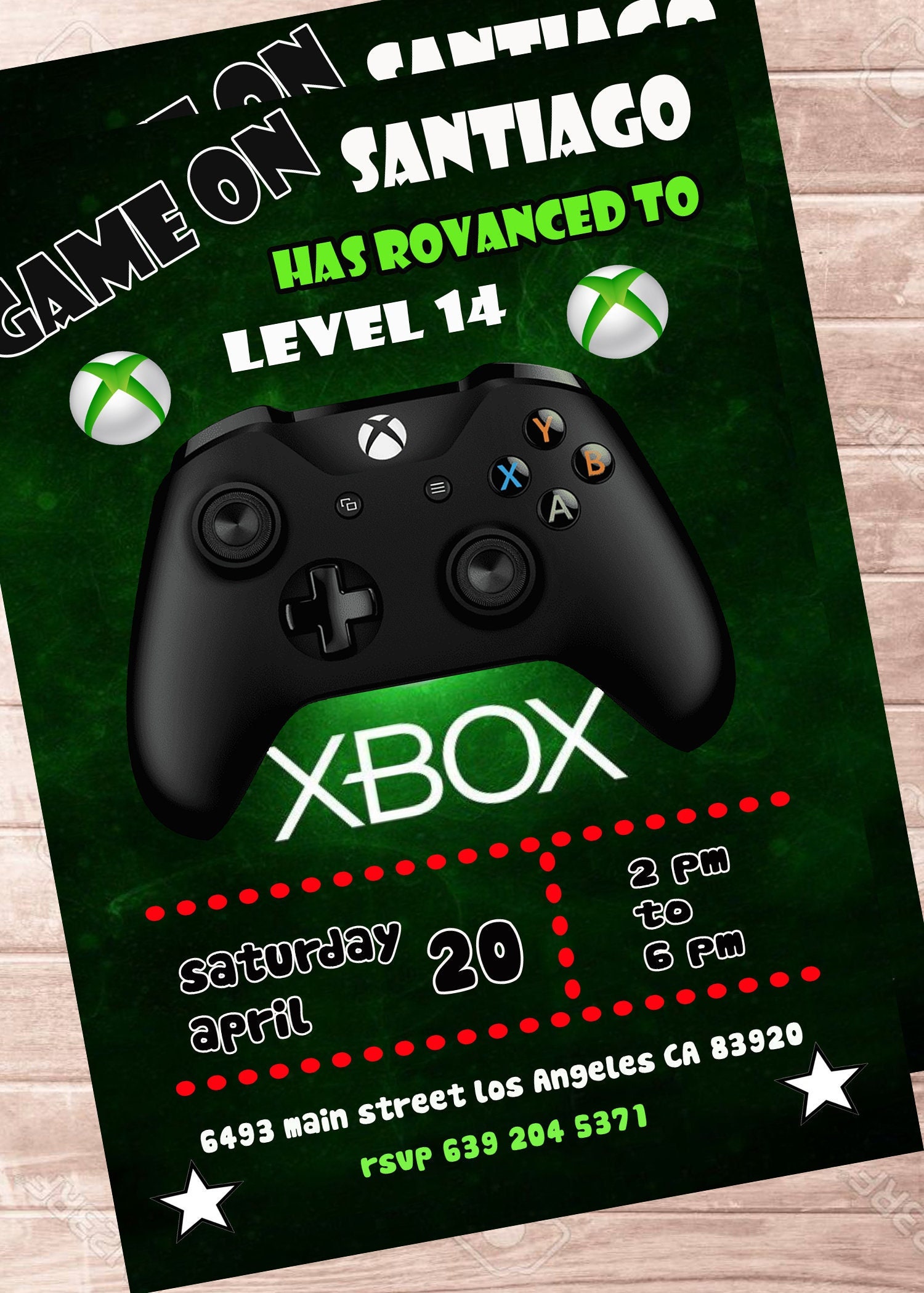 XBOX Birthday Invitation, Personalized, Printable Invitation With ...