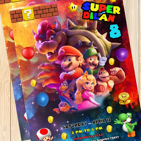 Mario Bros Happy Birthday Card - Etsy