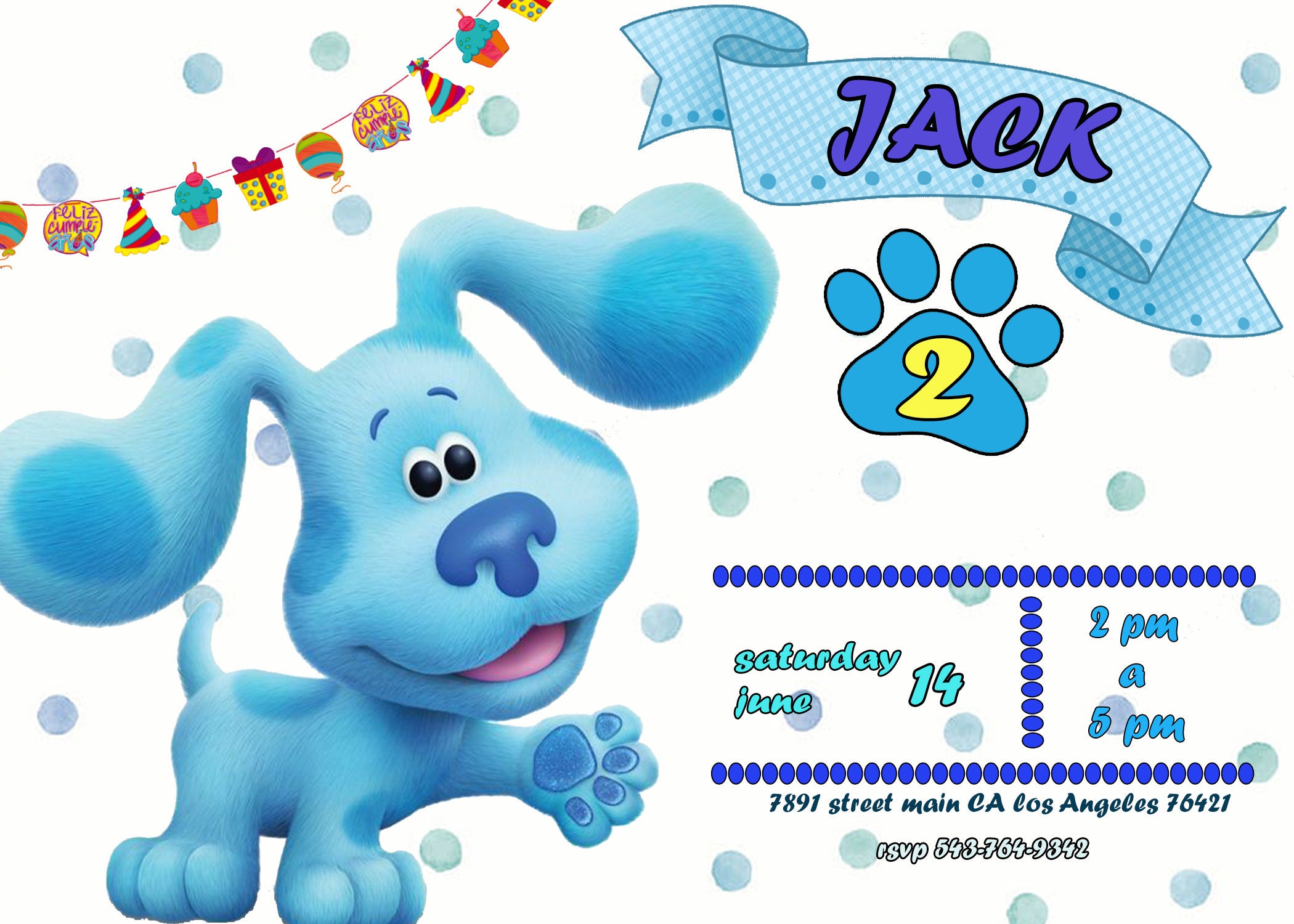 Blue's Clues Birthday Invitation Personalized Printable - Etsy
