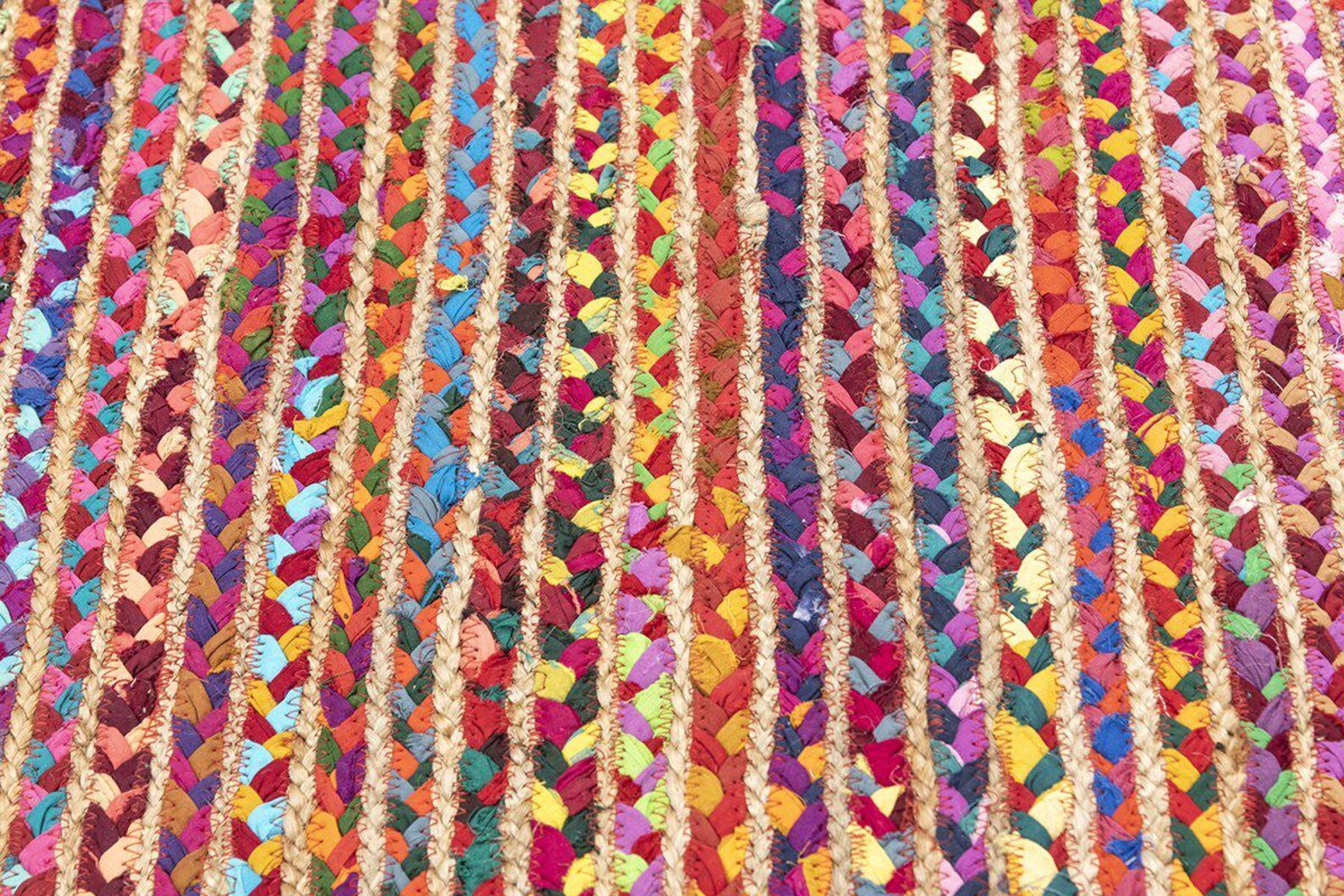 8x10 ,colorful Cotton Rug, Handmade Cotton Chindi Rug, Hand Braided ...