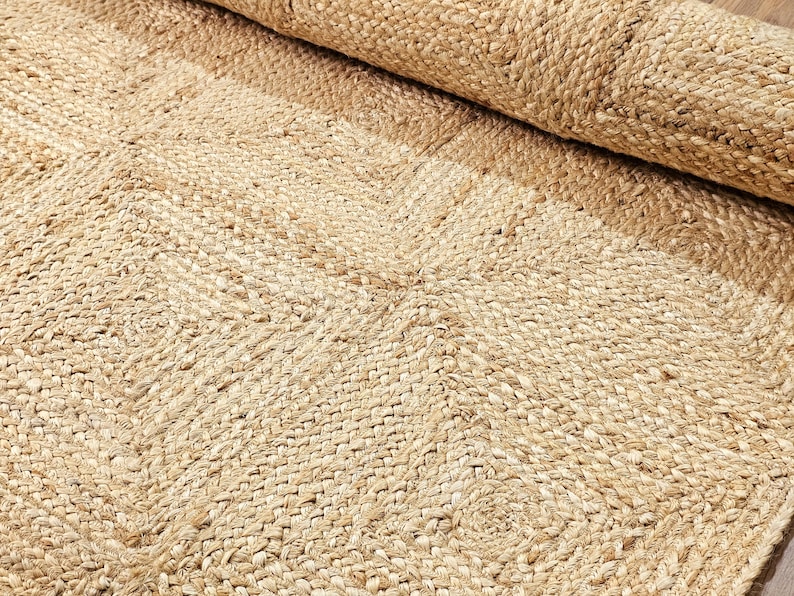 Natural Jute Rug Bohemian Jute Rug Rectangular Jute Rug Braided Large ...