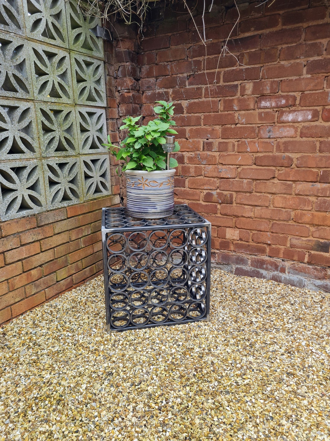 Rustic Metal Garden Art Ornamental Cube - Etsy UK