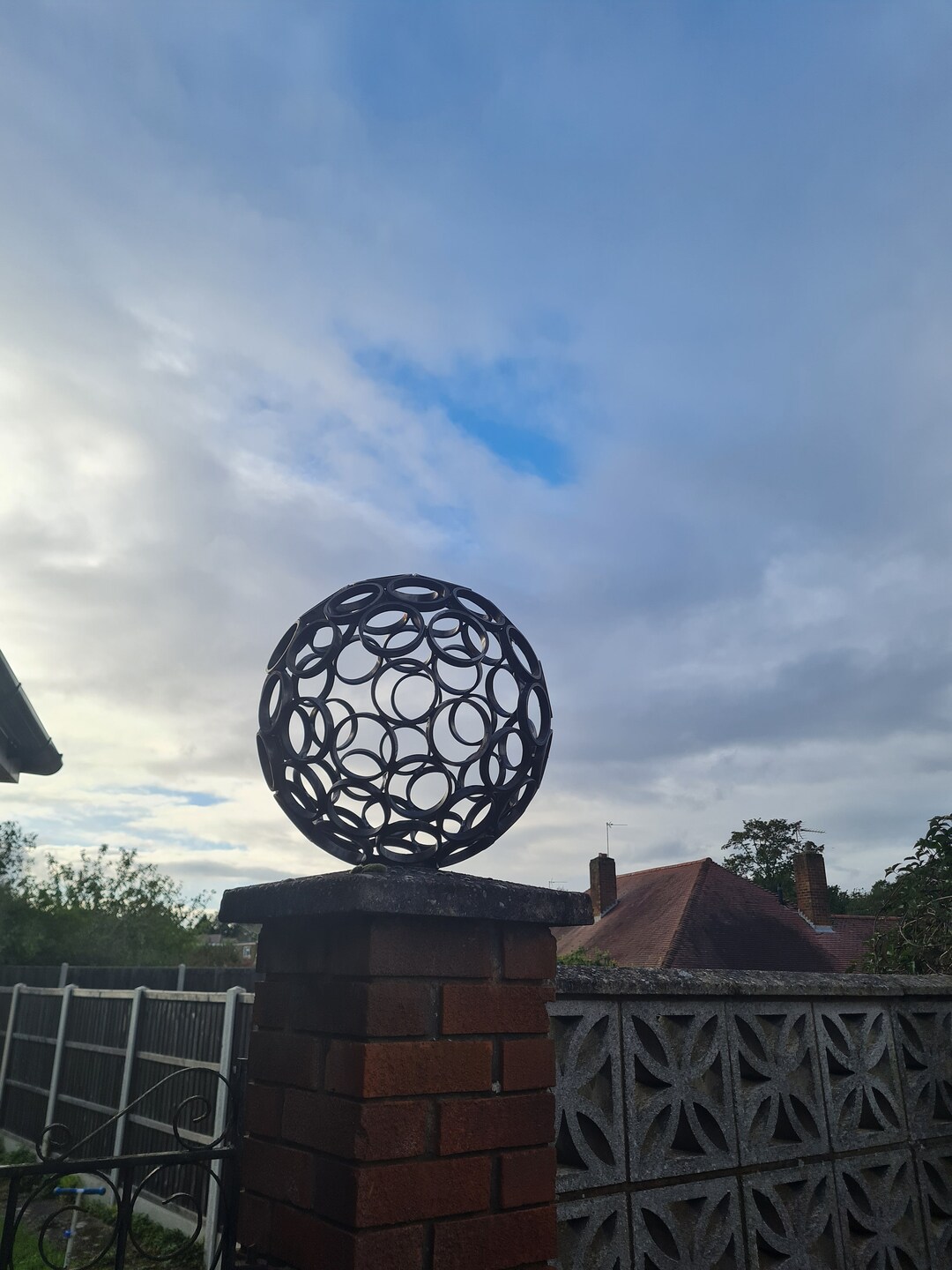 Rustic Metal Garden Art Ornamental Sphere - Etsy
